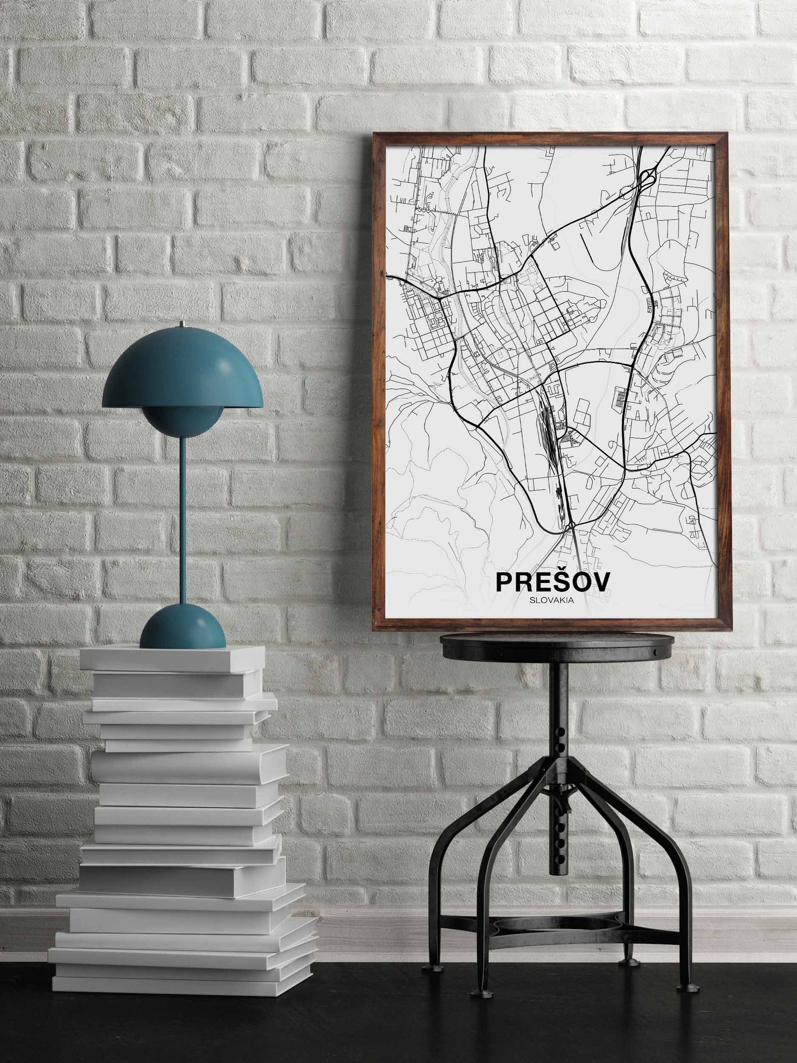 PRESOV Slovakia Map Poster Black White Hometown City Print | Etsy