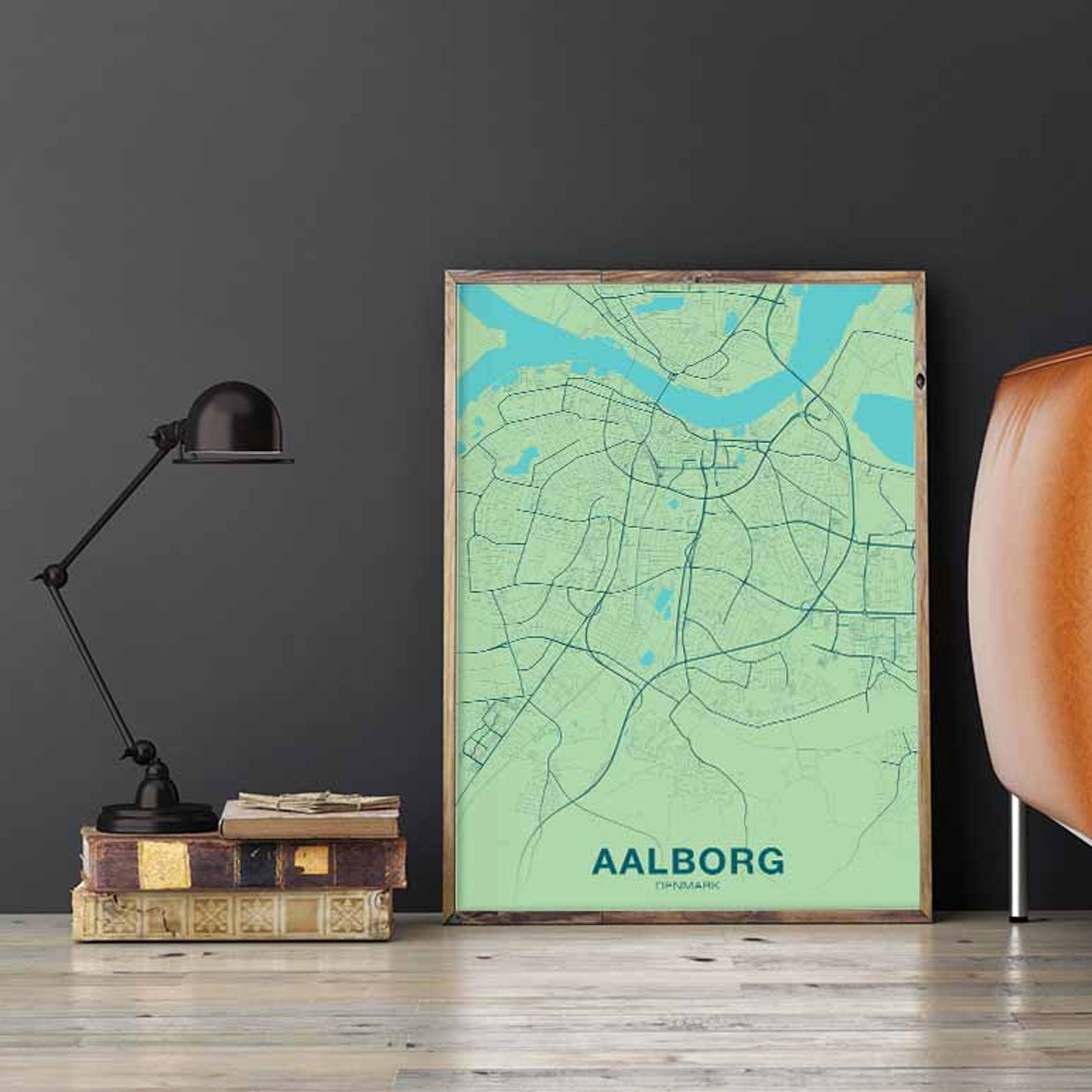 AALBORG Denmark Poster Color Hometown City Print Modern Home - Etsy