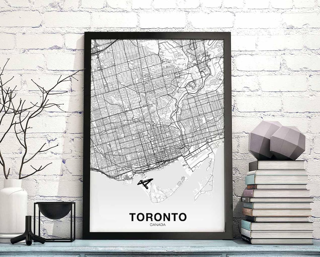 TORONTO Canada Map Poster Hometown City Print Modern Home Decor Office ...