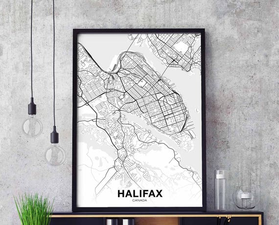 HALIFAX Canada Map Poster Hometown City Print Modern Home - Etsy