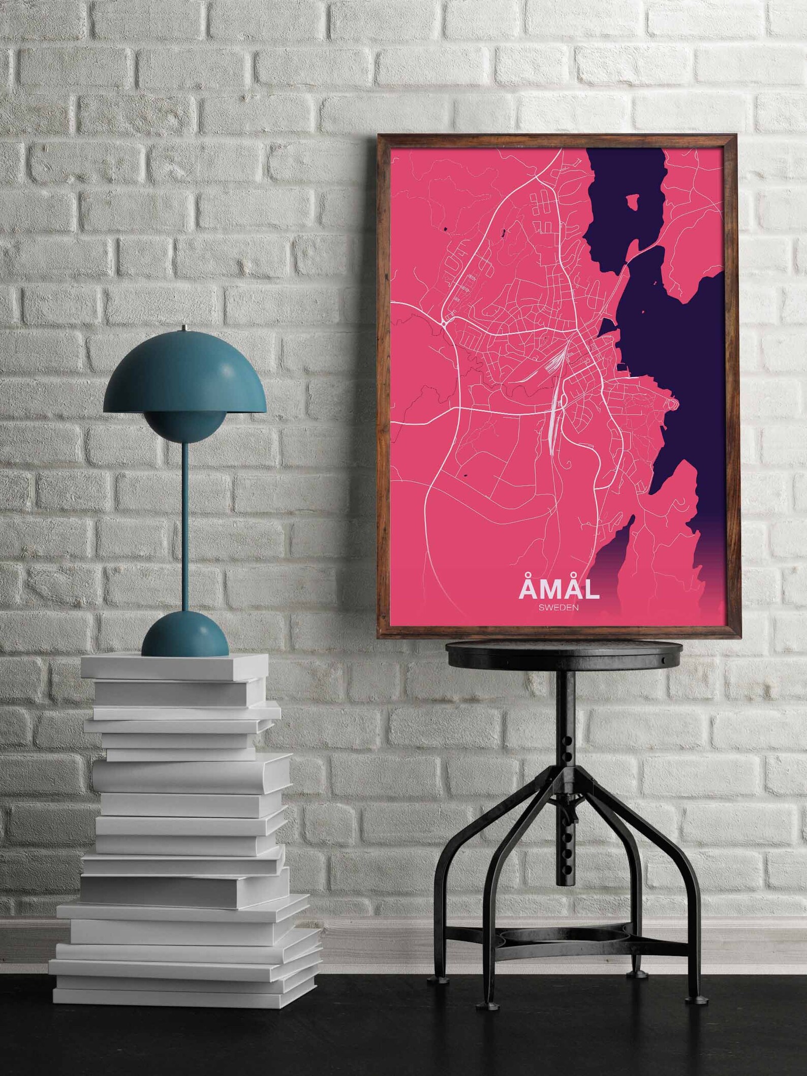 AMAL Sweden Map Poster Color Hometown City Print Modern Home - Etsy