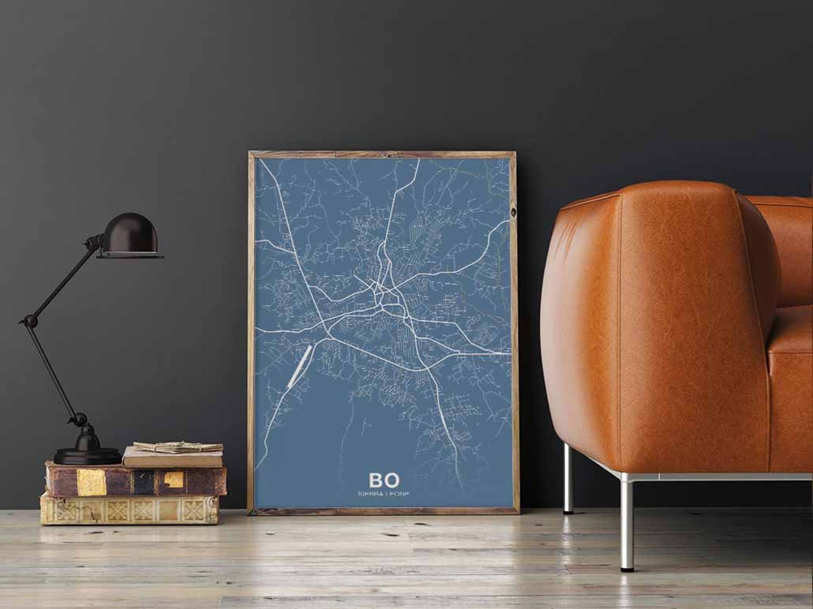BO Sierra Leone Map Poster Color Hometown City Print Modern | Etsy