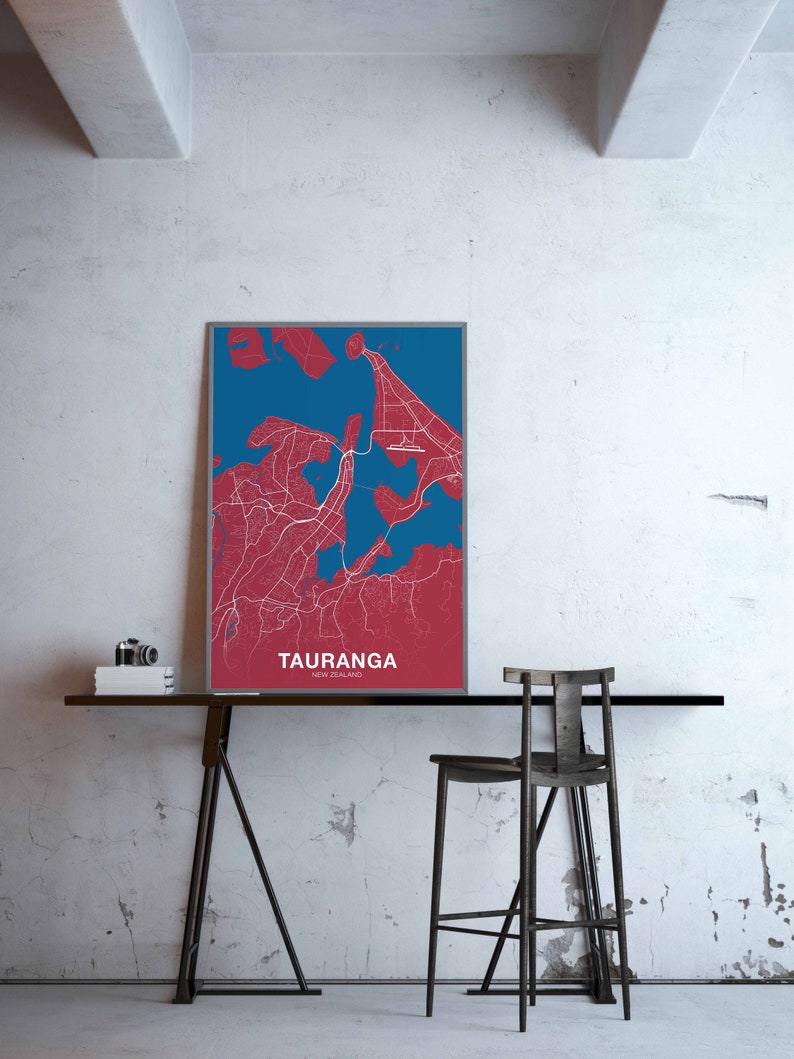 TAURANGA New Zealand Map Poster Color Hometown City Print | Etsy