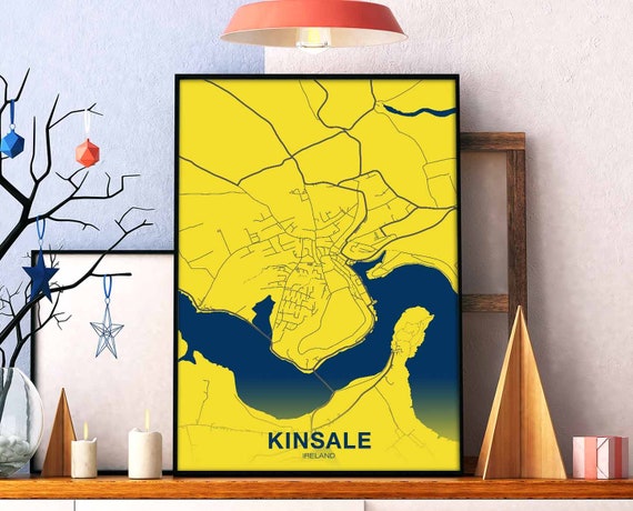 KINSALE Ireland Map Poster Color Hometown City Print Modern | Etsy