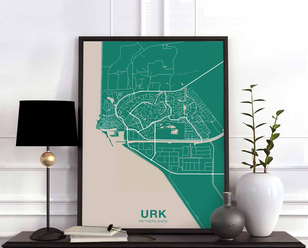 URK Netherlands Map Poster Color Hometown City Print Modern Home Decor ...
