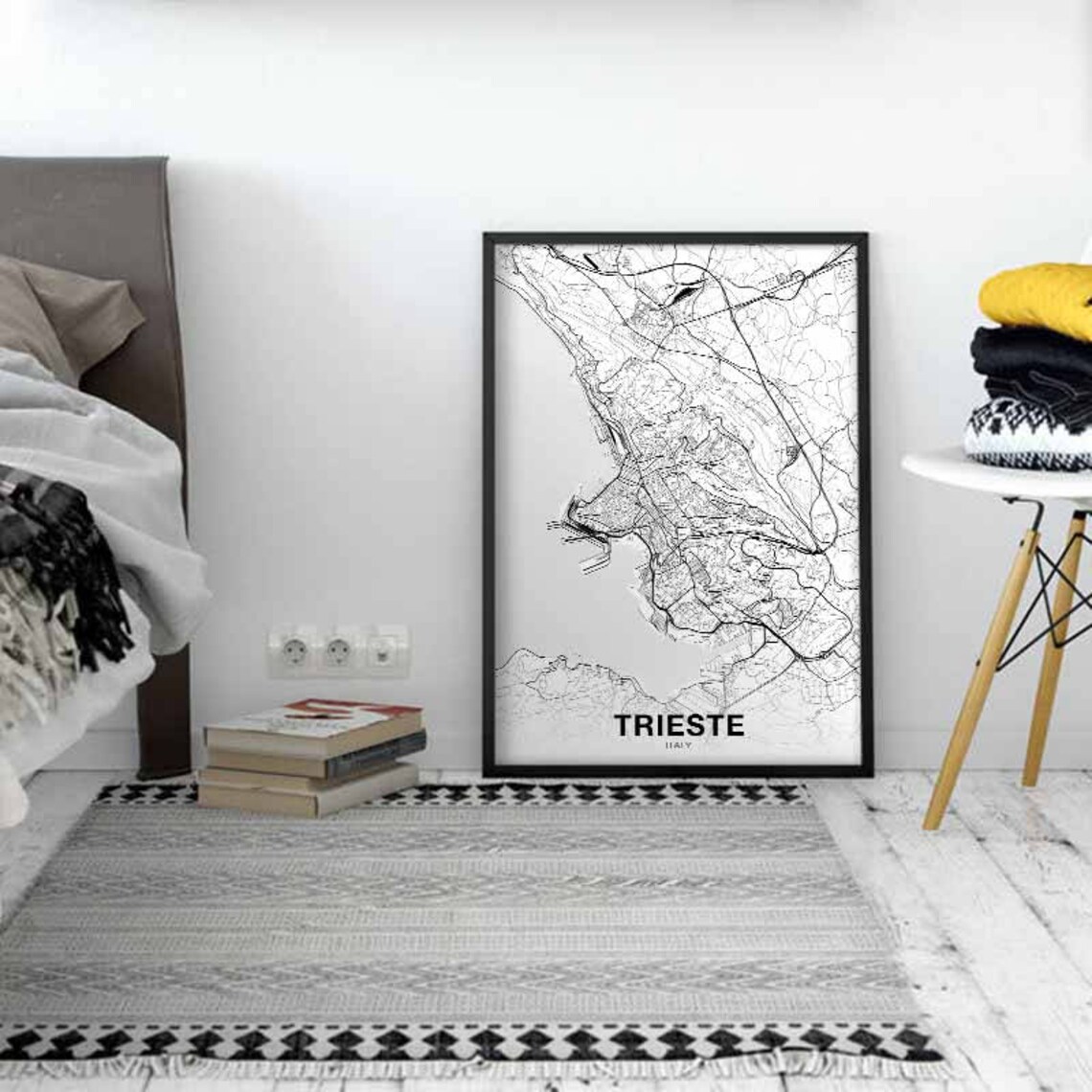 TRIESTE Italy Map Poster Hometown City Print Modern Home Decor - Etsy