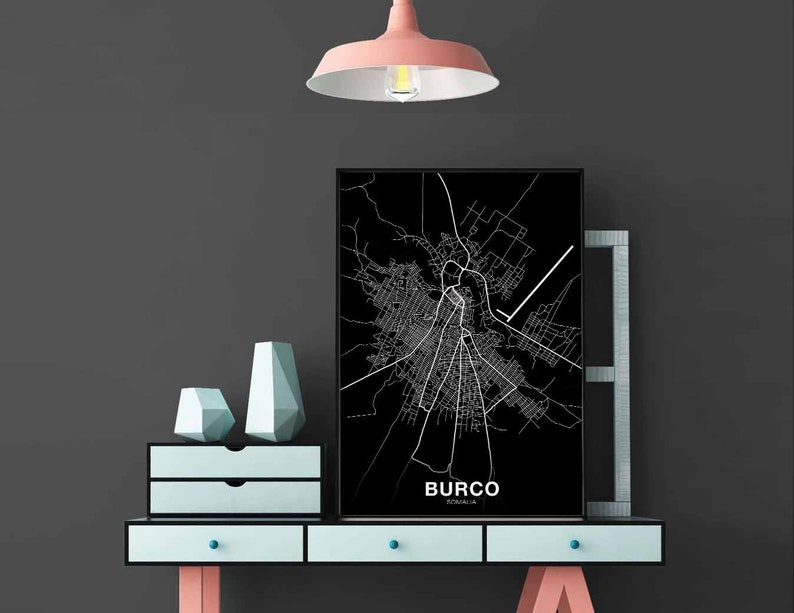BURCO BURAO Somalia Map Poster Black White Hometown City Print - Etsy