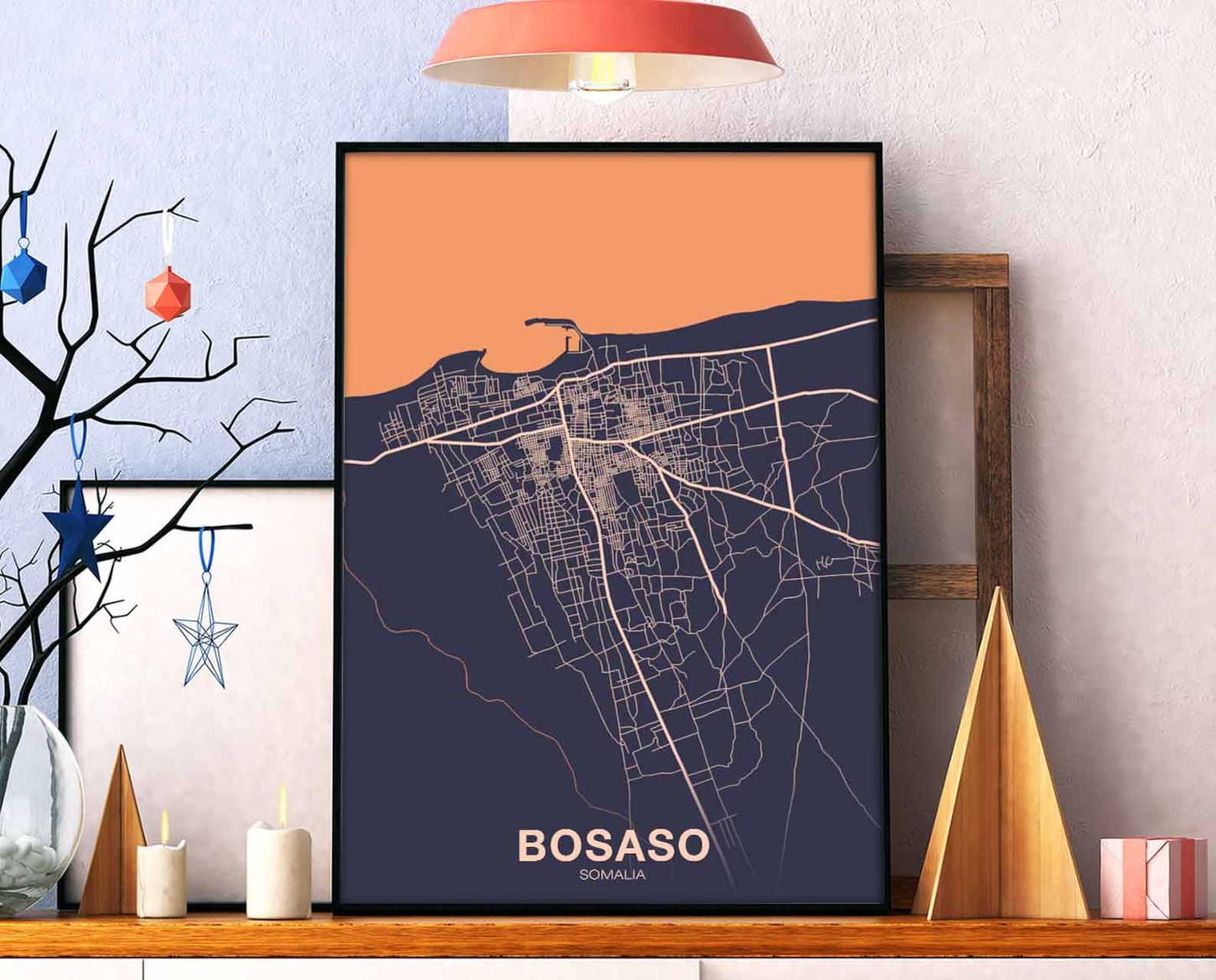 BOSASO Somalia Map Poster Color Hometown City Print Modern - Etsy