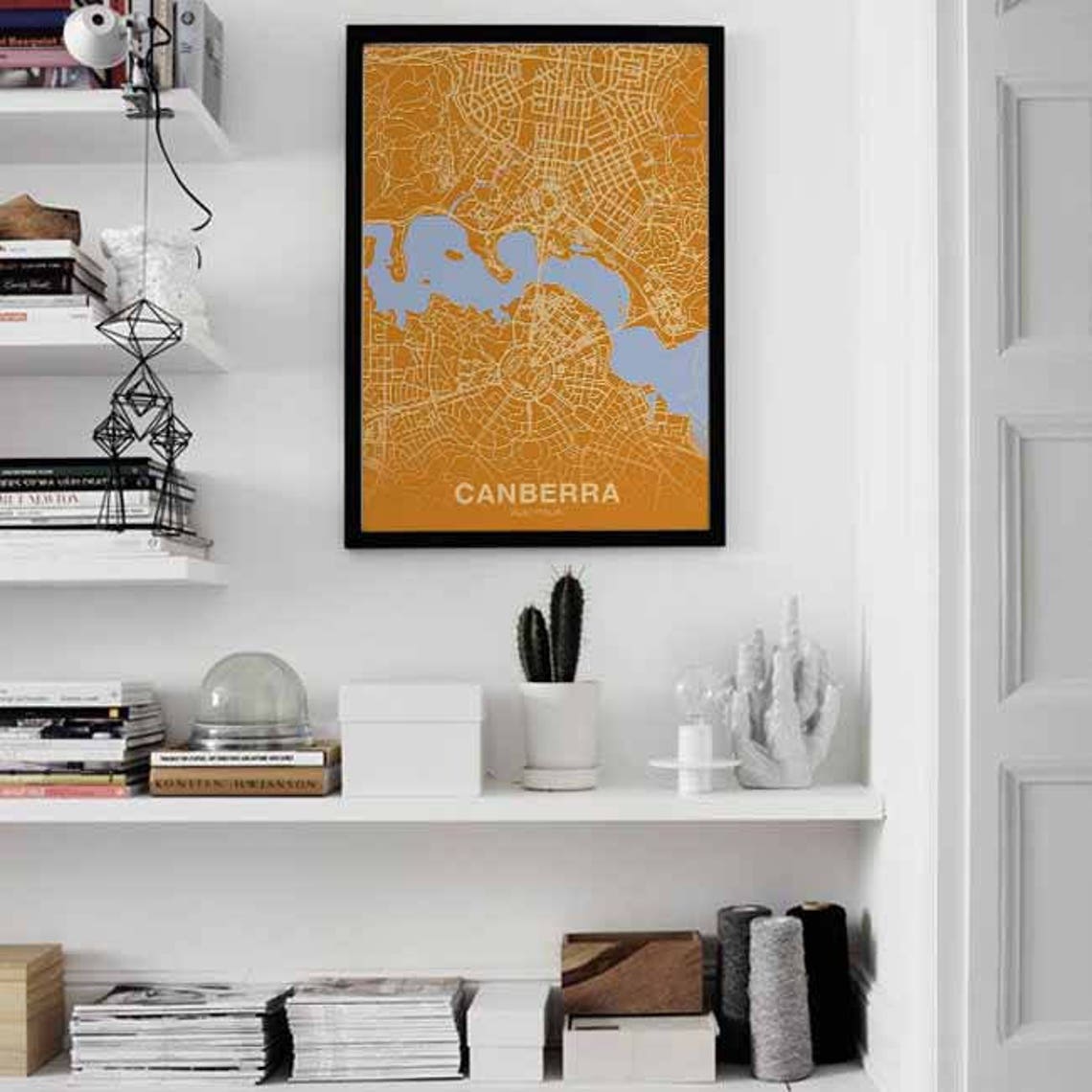 CANBERRA Australia Map Poster Color Hometown City Print Modern Home ...