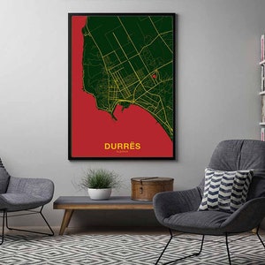 DURRES Albania Poster Color Hometown City Print Modern Home Decor ...