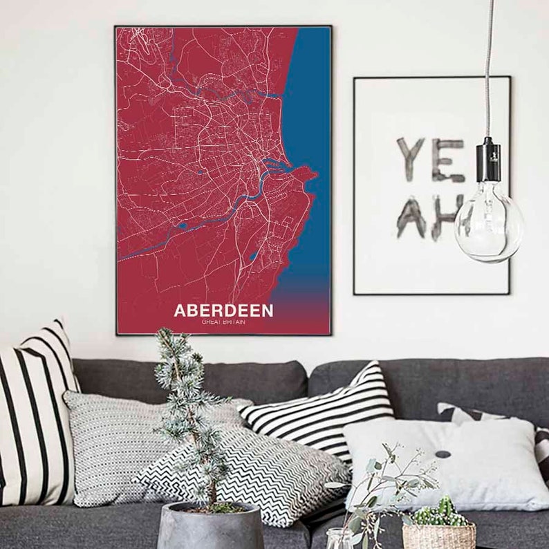 ABERDEEN Great Britain Poster Color Hometown City Print Modern Home ...