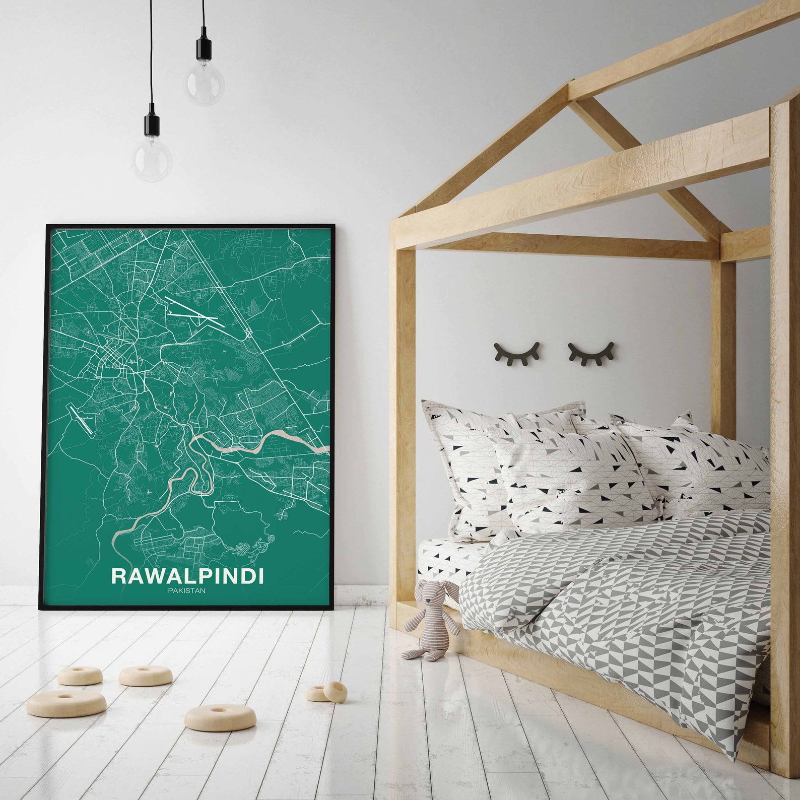 RAWALPINDI Pakistan Map Poster Color Hometown City Print - Etsy