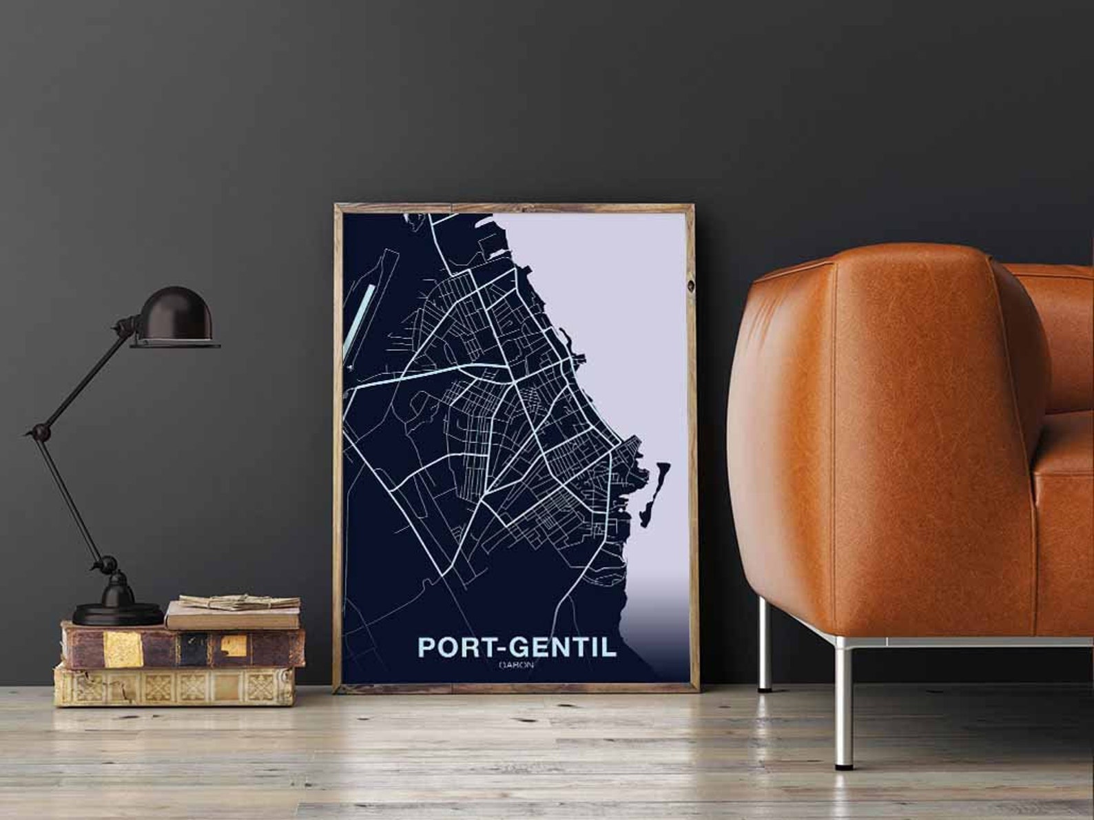 PORT-GENTIL Gabon Map Poster Color Hometown City Print Modern - Etsy
