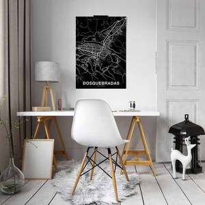 DOSQUEBRADAS Colombia Map Poster Black White Hometown City Print Modern ...