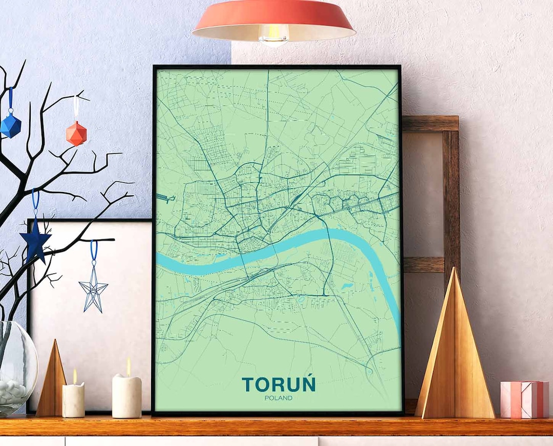 TORUŃ Torun Poland Map Poster Color Hometown City Print Modern Home ...