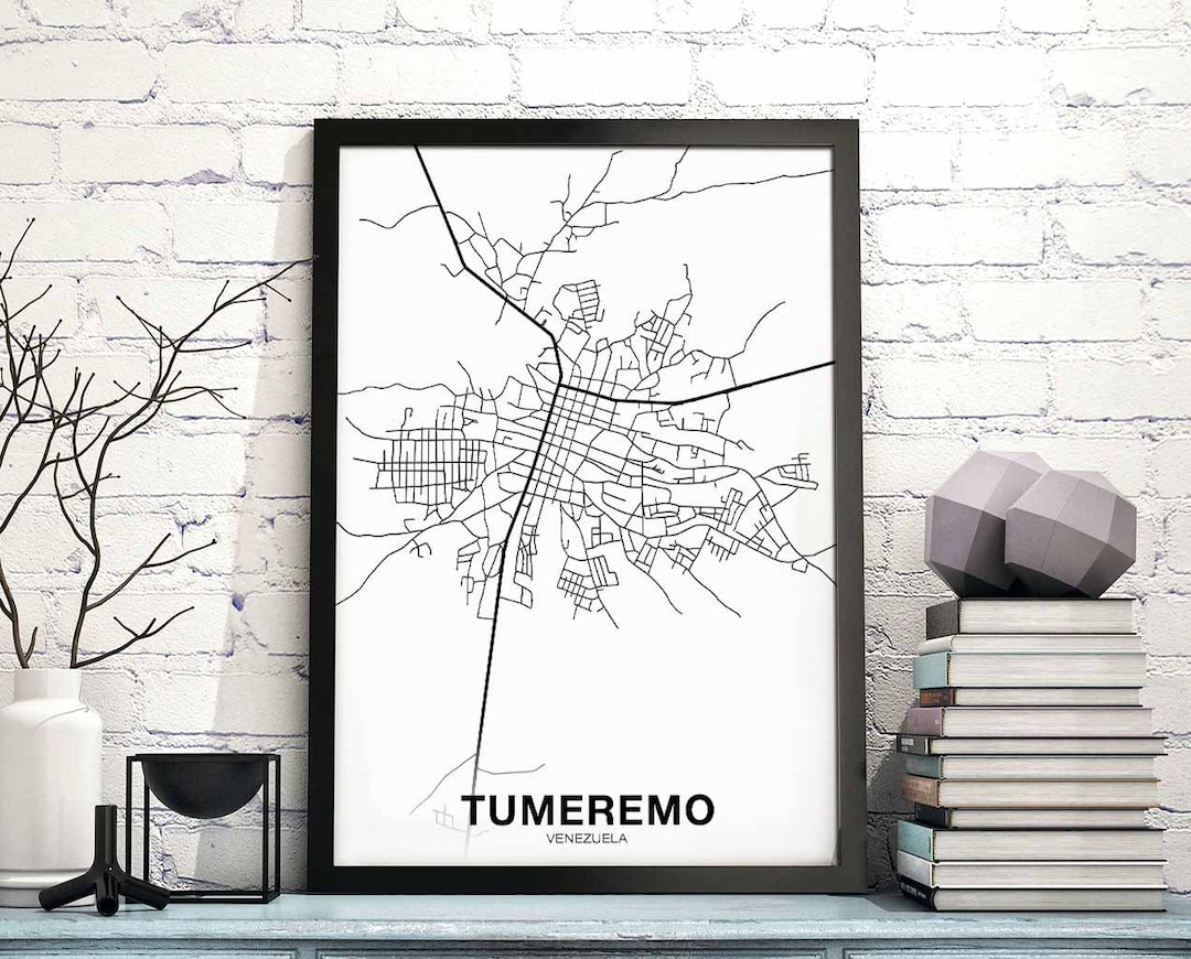 TUMEREMO Venezuela mappa poster Città Natale Stampa Moderna Home Decor ...