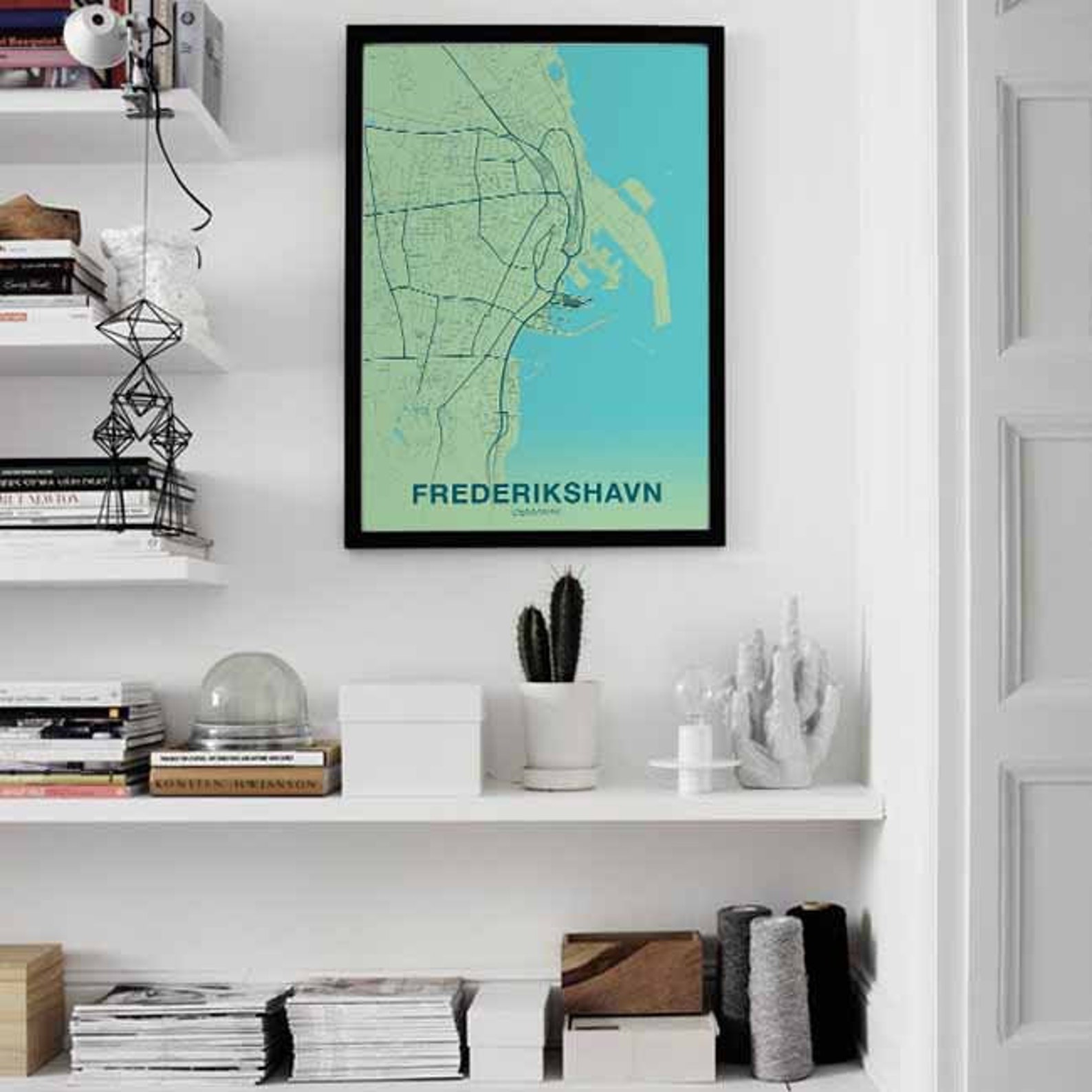 FREDERIKSHAVN Denmark Map Poster Color Hometown City Print - Etsy