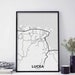 LUCEA Jamaica Map Poster Black White Hometown City Print Modern Home ...