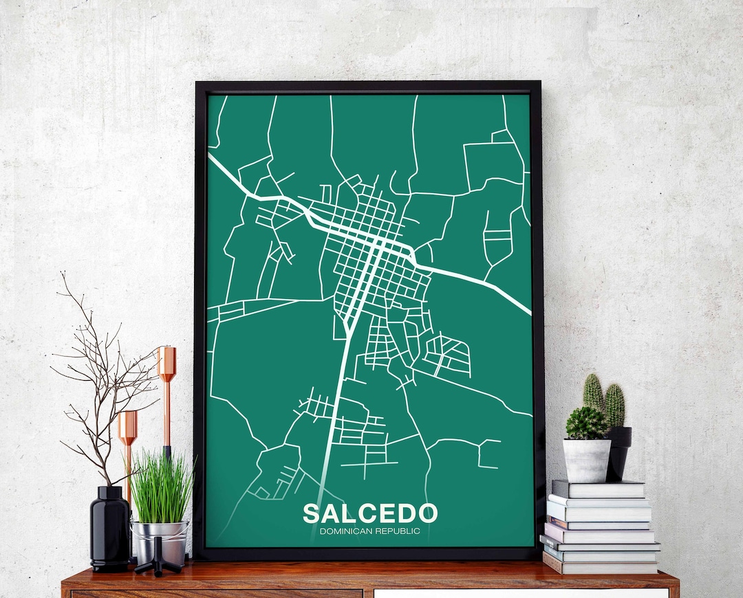 SALCEDO Dominican Republic Map Poster Color Hometown City Print Modern ...