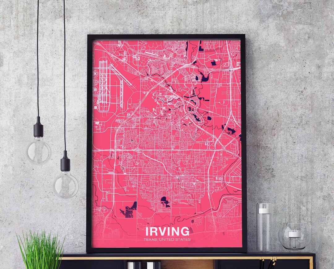 IRVING Texas TX USA Poster Color Hometown City Print Modern Home Decor ...