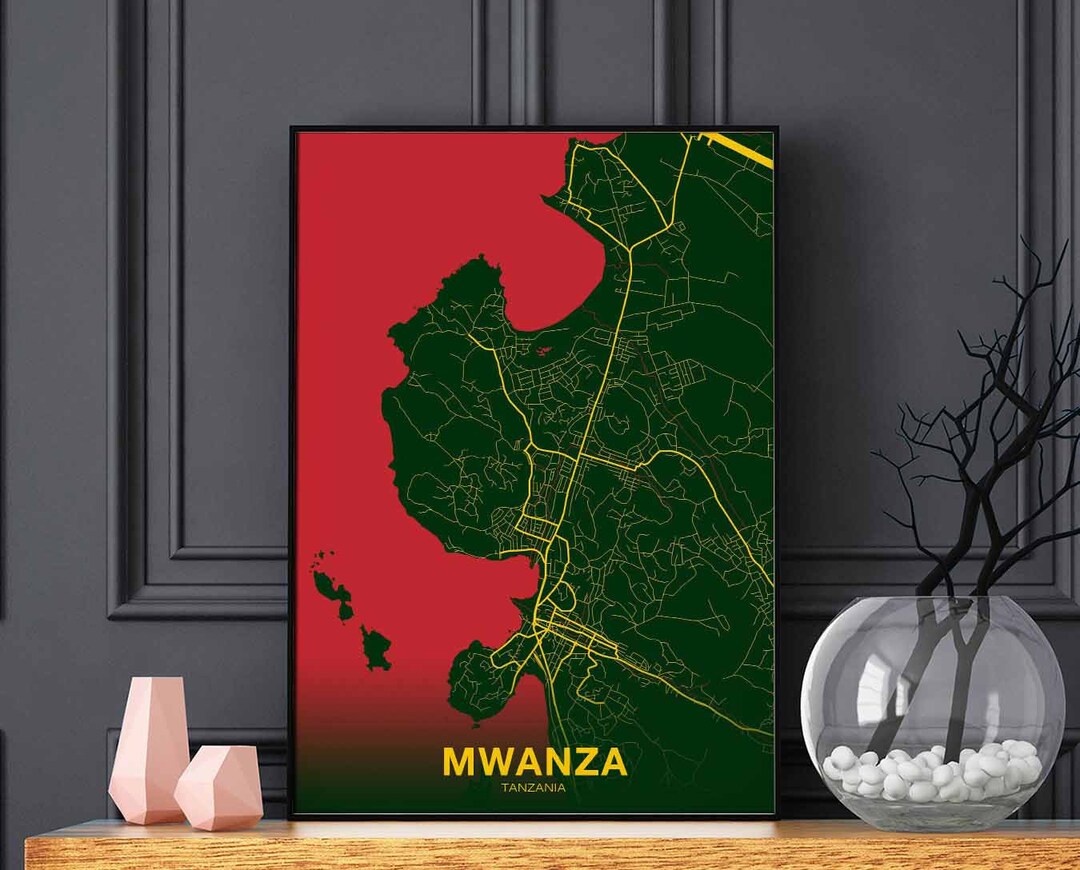 MWANZA Tanzania Poster Color Hometown City Print Modern Home Decor ...