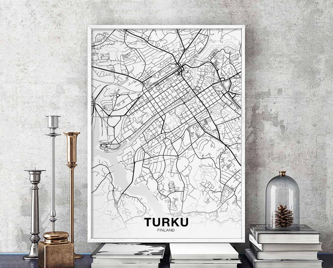 TURKU Finland Map Poster Hometown City Print Modern Home Decor Office ...
