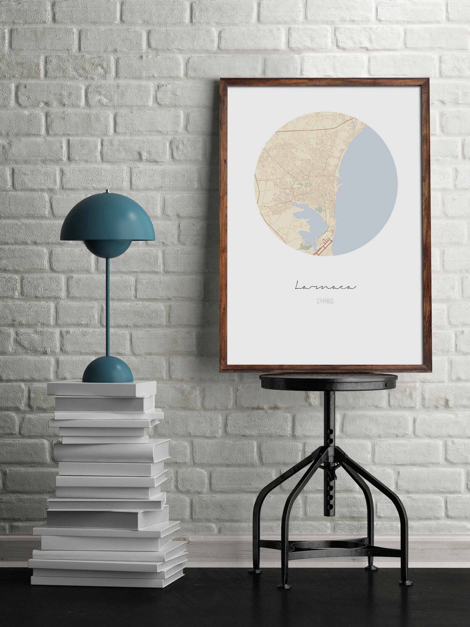 LARNACA Cyprus Map Poster Wall Decor Design Modern Minimal Nordic ...
