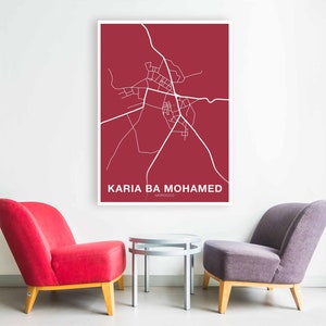 KARIA BA MOHAMED Morocco Map Poster Color Hometown City Print Modern ...