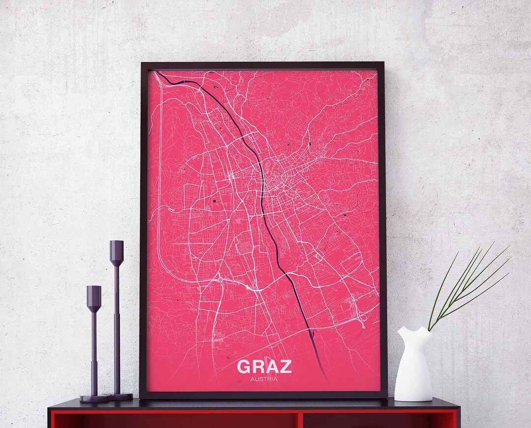 GRAZ Austria Poster Color Hometown City Print Modern Home Decor Office ...