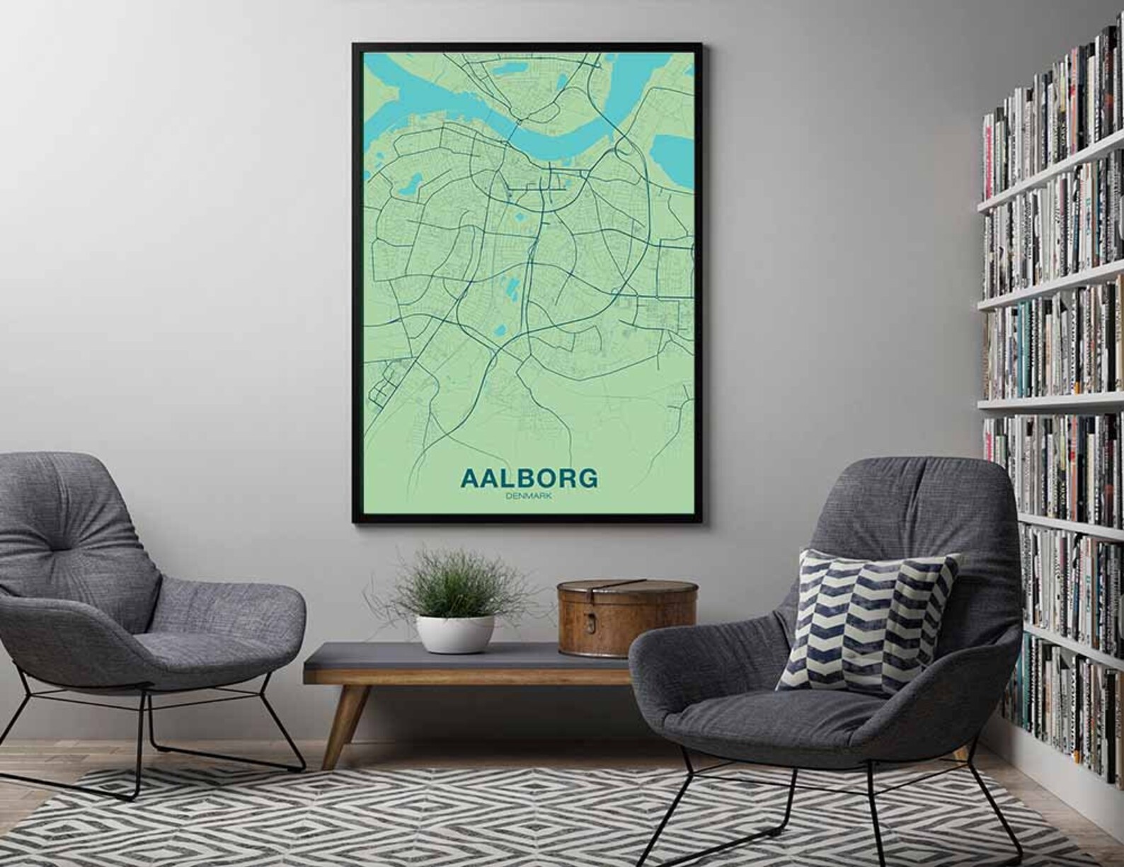 AALBORG Denmark Poster Color Hometown City Print Modern Home - Etsy