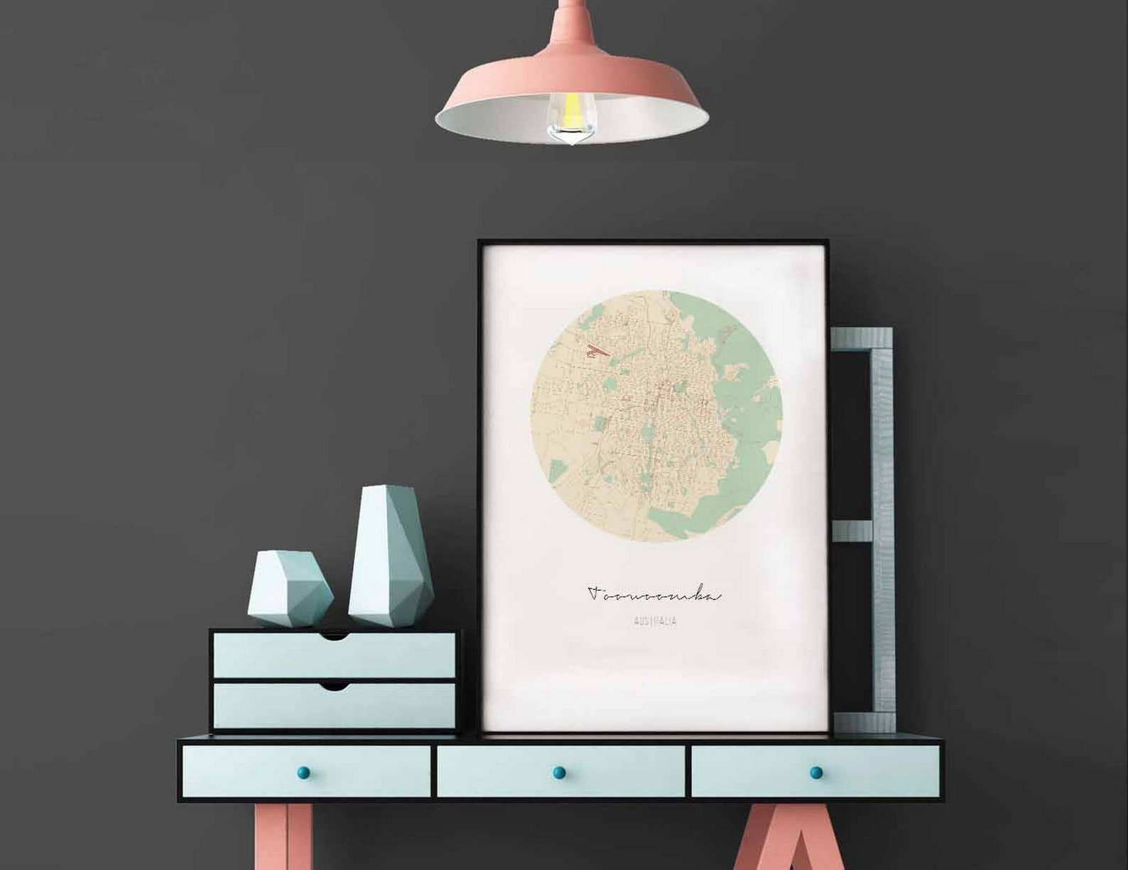 TOOWOOMBA Australia Map Poster Wall Decor Design Modern Minimal Nordic ...