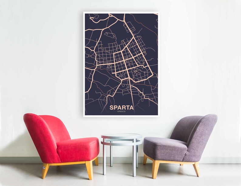 SPARTA Greece Poster Color Hometown City Print Modern Home Decor Office ...