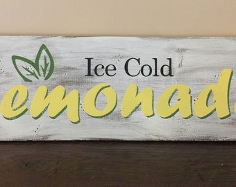 Ice Cold Lemonade Sign - Etsy