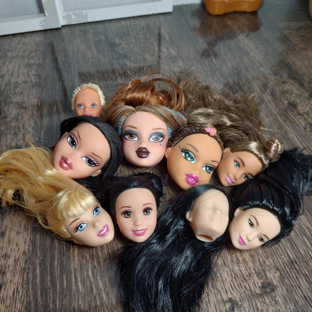 X9 Various Bratz Barbie Disney Doll Heads ONLY for Ooak Project *read ...