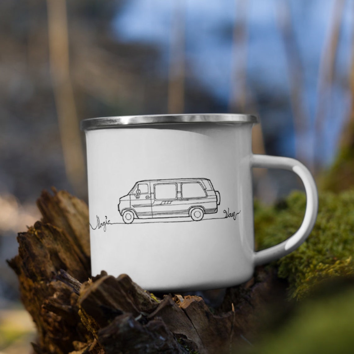 Van Life Magic Van Coffee Mug Vintage Gift Illustration Art Hippie Art ...