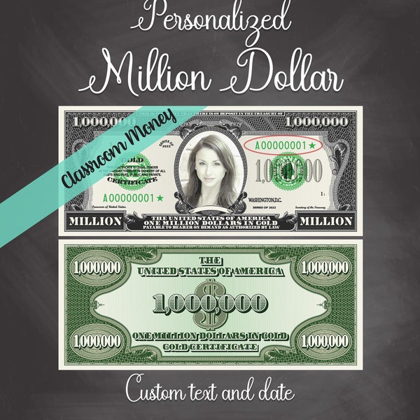 Million Dollar Bill Personalized - Etsy