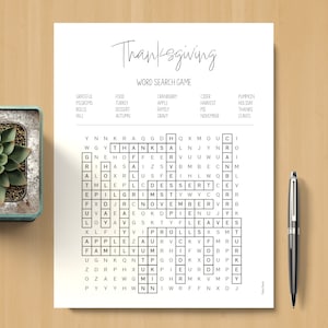 Thanksgiving Word Search Game | Word Puzzle Autumn Themed ...