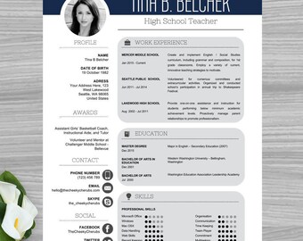 Teacher Resume Template CV Template PowerPoint EDITABLE | Etsy