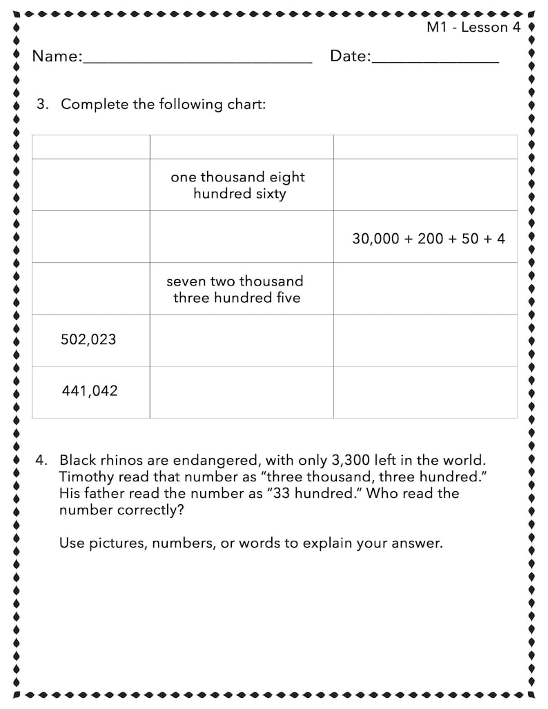 Eureka Math Engage NY Extra Worksheets for 4th Grade - Etsy