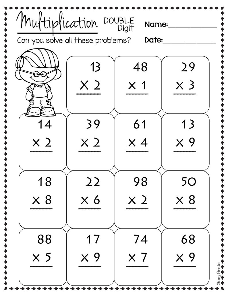 Multiplication Practice Sheets - Etsy