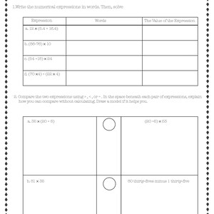 Eureka Math | Engage NY - Extra Worksheets for 5th Grade (module 2) - Etsy