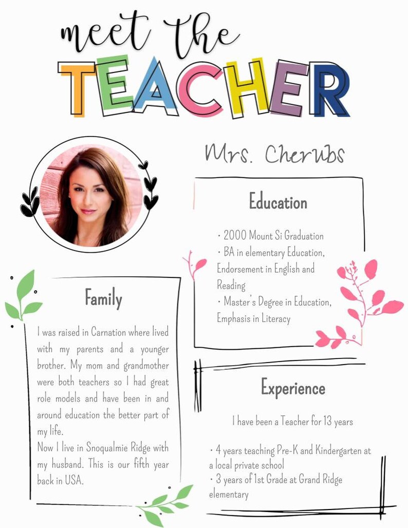 Meet the Teacher | Parents Night | Conference Night - EDITABLE ...