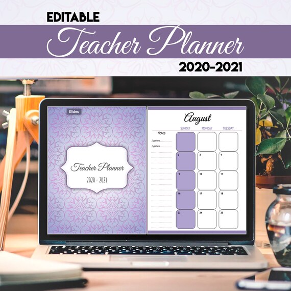 EDITABLE Teacher Planner 2020-2021 floral MS Powerpoint | Etsy