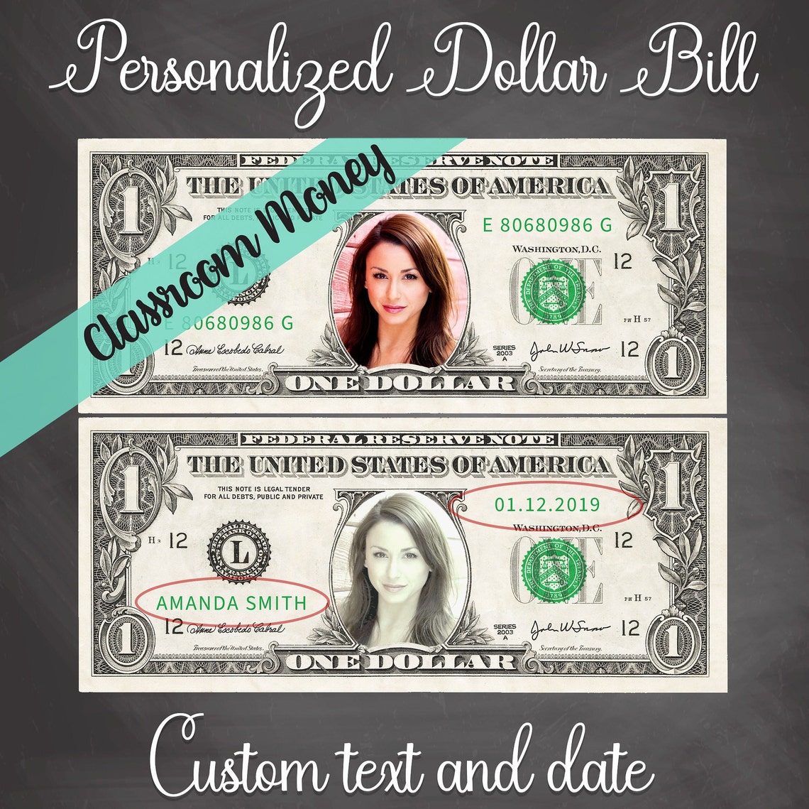 Personalized Dollar Bill Teacher Money Classroom Money - Etsy