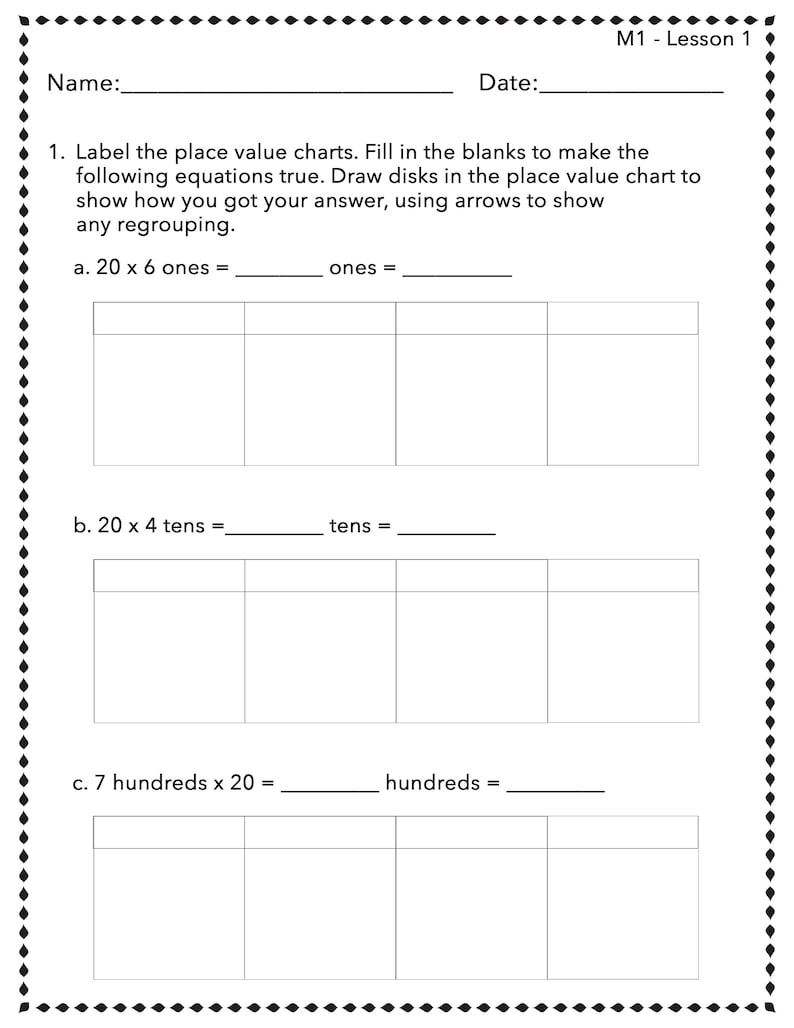 Eureka Math Engage NY Extra Worksheets for 4th Grade - Etsy