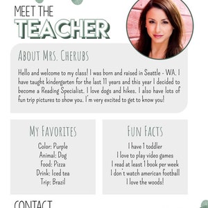 Meet the Teacher | Parents Night | Conference Night - EDITABLE Template ...