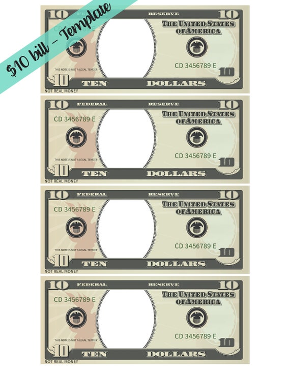 10 Dollar Bill Template Designvorlage 100 Dollar Banknote. Bill
