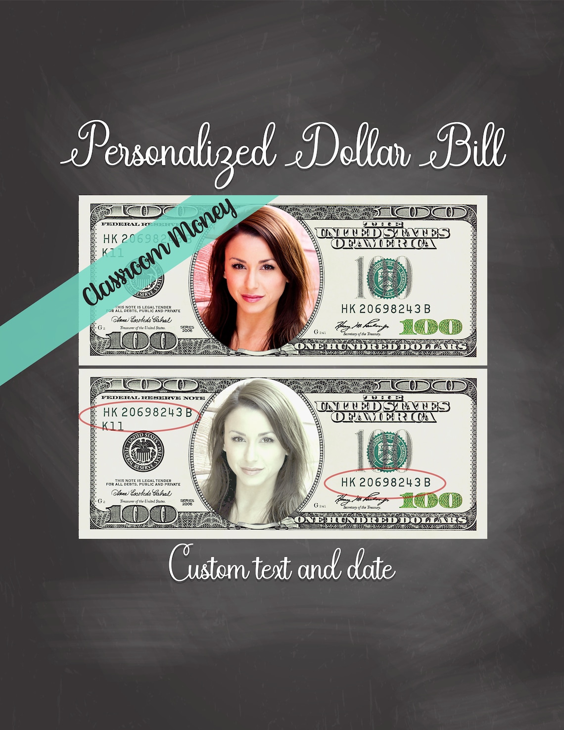 Personalized 100 Dollar Bill Teacher Money Classroom Money - Etsy