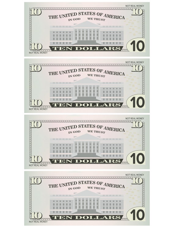 10 Dollar Bill Template