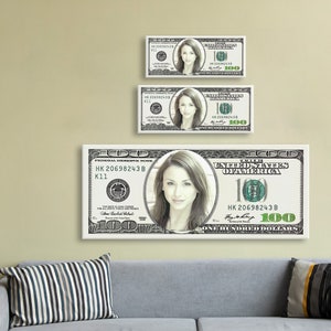Personalized 100 Dollar Bill - Canvas Print | Custom Canvas With Your ...